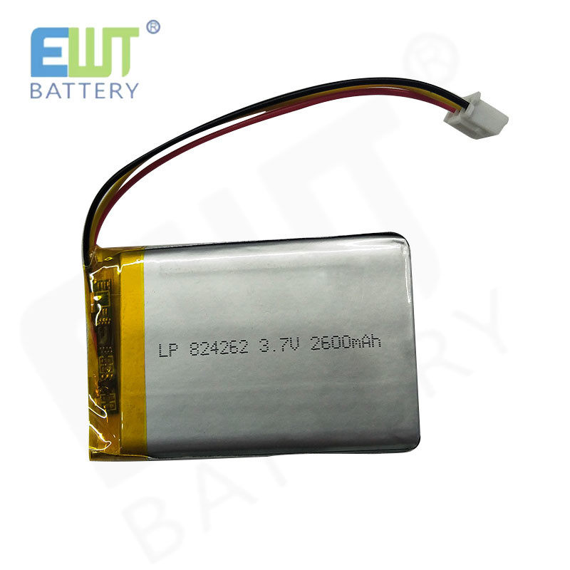 LP824262 3.7V 2600mAh High Capacity LiPo Pack Power for LED Device