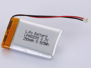 LP482030 3.7V 250MAH High Capacity LiPo Pack Energy Density 150-200 Wh ...